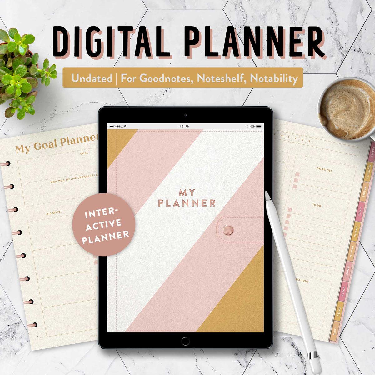 Stylish Undated Digital Life Planner | iPad Planner for Goodnotes, Not ...