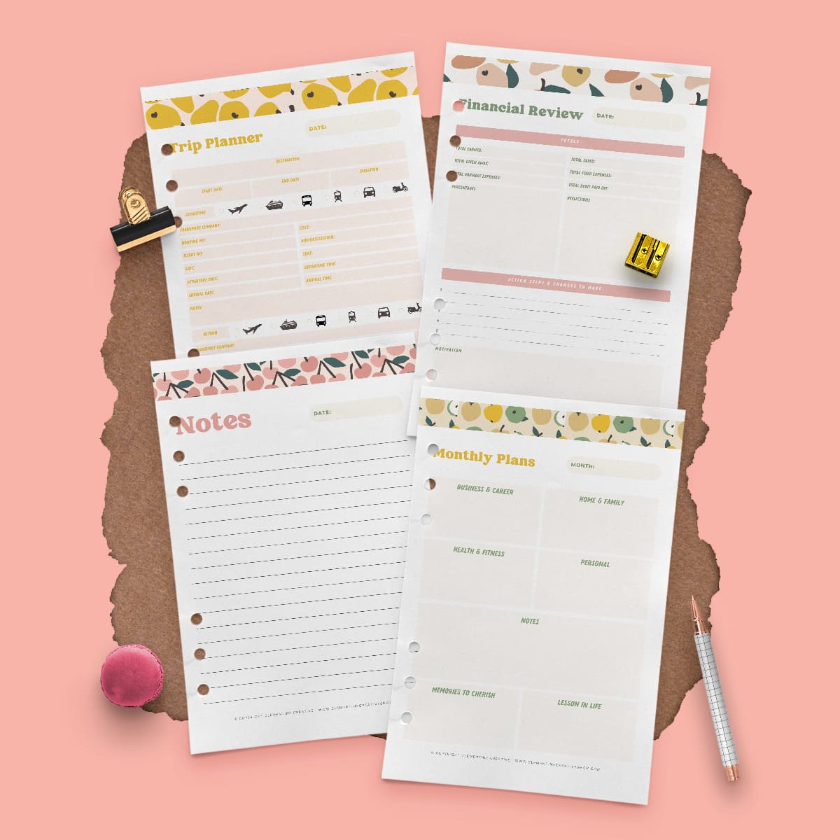 Printable Life Planner (Retro Edition) | Life Organization Printables – Clementine Creative