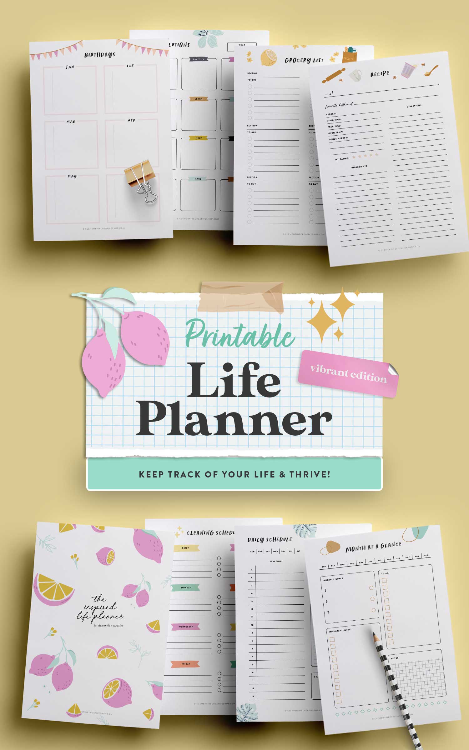 Printable Binder | Undated Planners to Download Instantly – Clementine ...