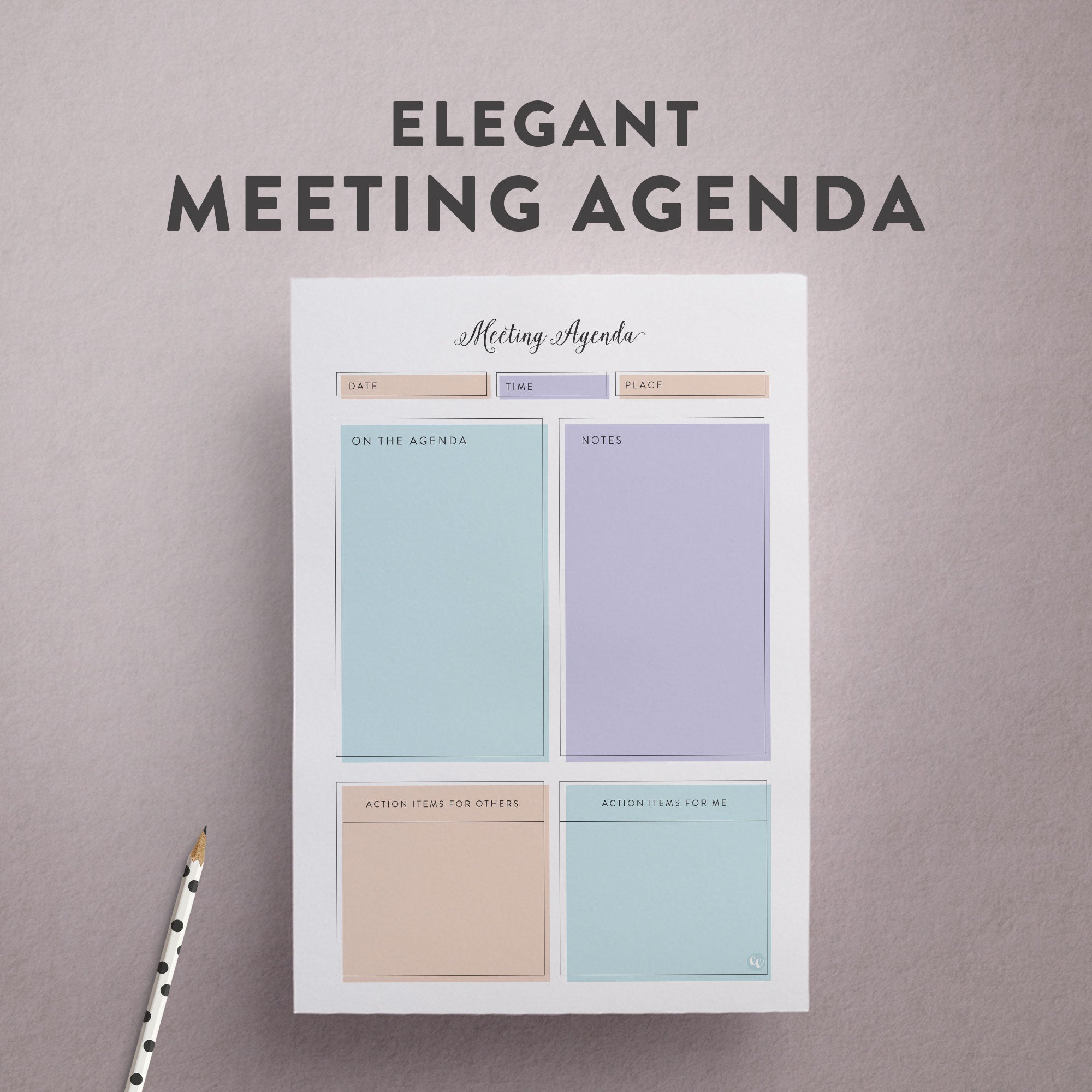 Printable Meeting Agenda Template Clementine Creative Printable